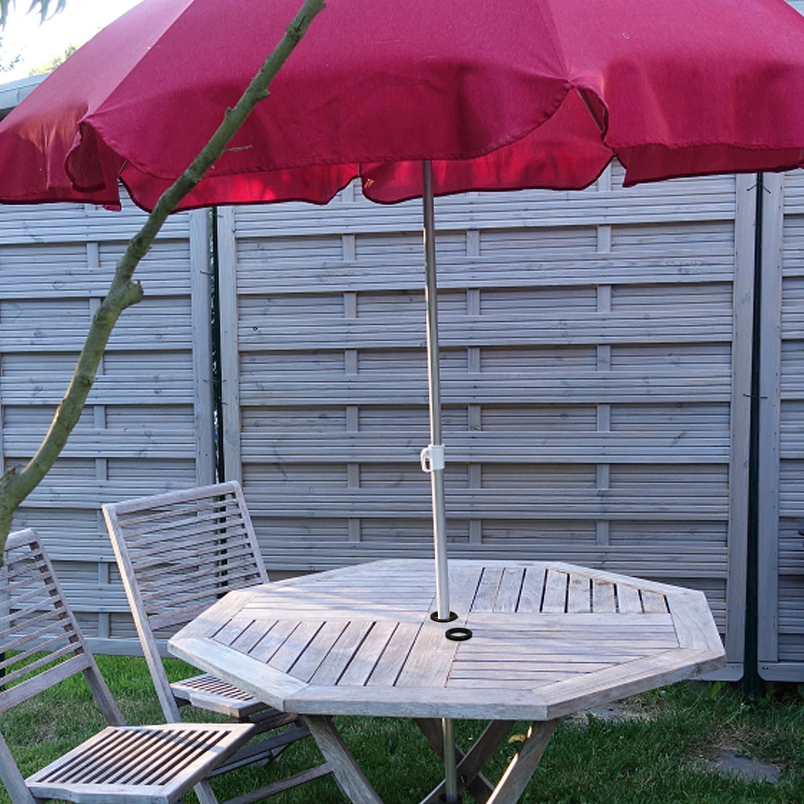 MLINS 4 Pcs Outdoor Parasol Hole Ring Umbrella Table Insert Black ...