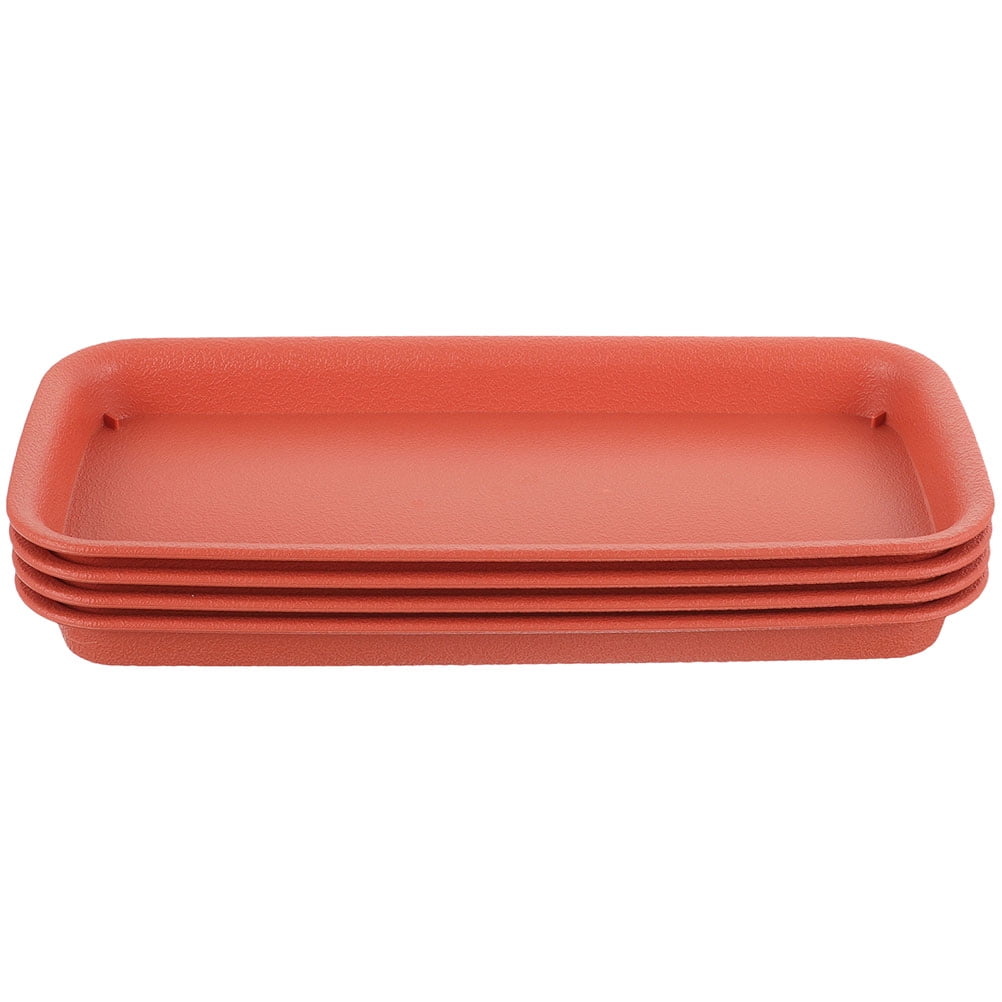 MLINS 4Pcs Plastic Plant Saucers Rectangular Planter Drip Trays Flower ...
