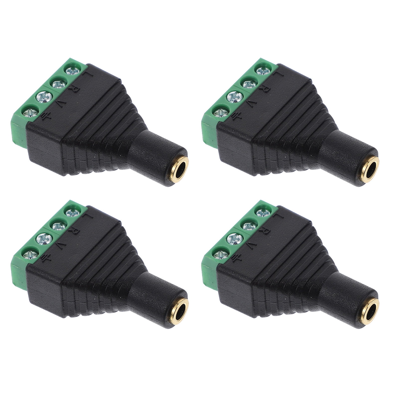 MLINS 4pcs 3.5mm Stereo Female Terminal Block Panel Mount Connector ...