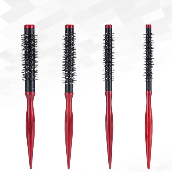 MLINS 4 Pcs Solid Wood Curly Hair Rolling Comb Ergonomic Handles Miss ...