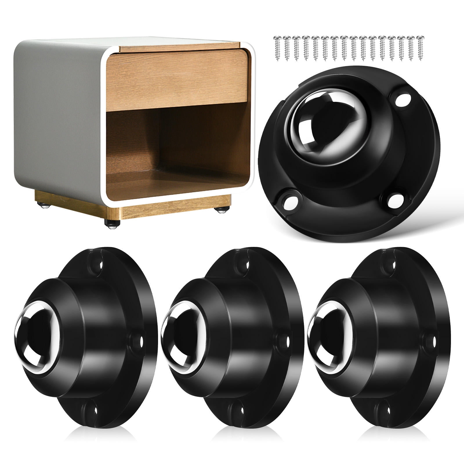 MLINS 4 Pcs Stick On Wheels Adhesive Wheels Mini Caster Wheels ...