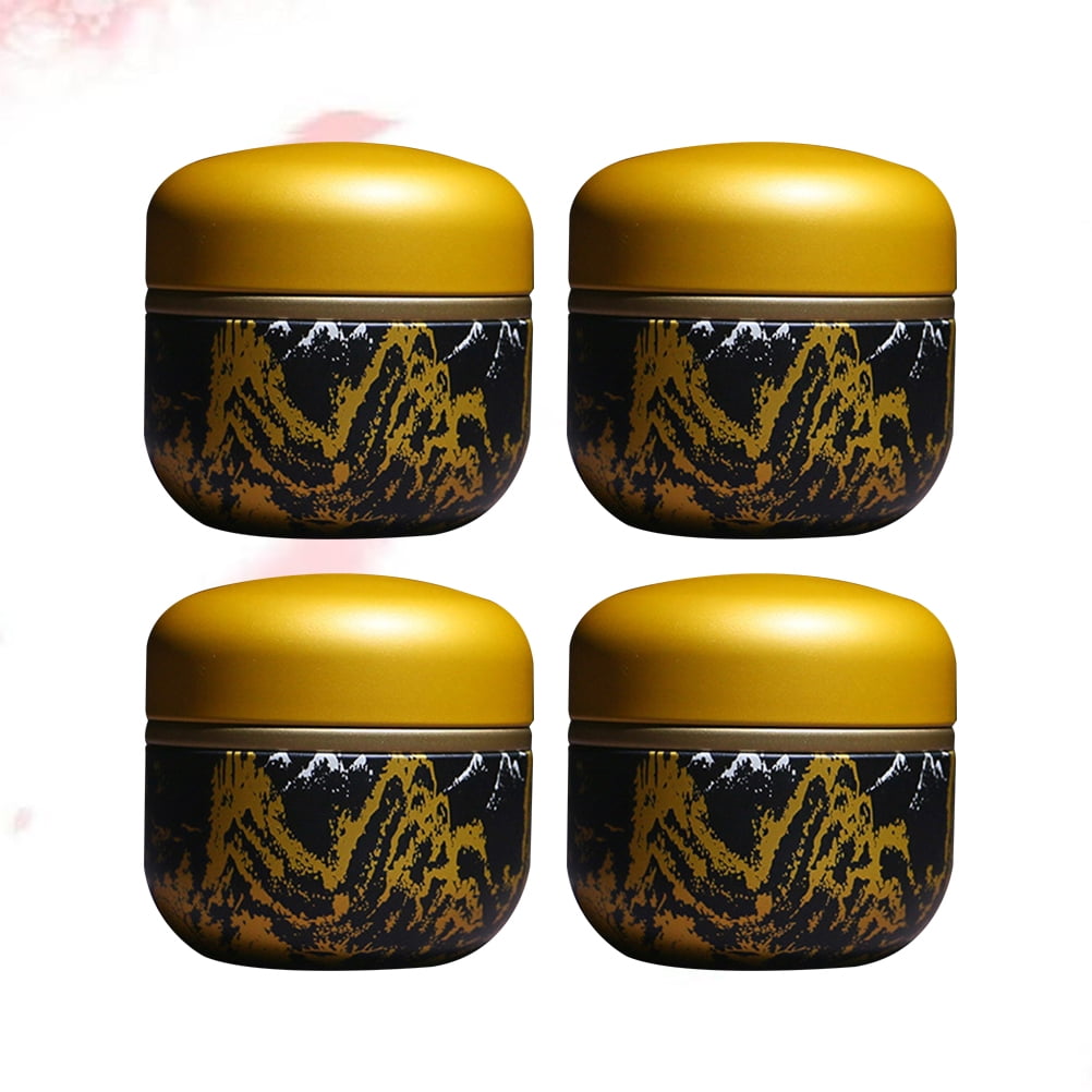 MLINS 4 Pcs Storage Containers Sealed Tin Can Tinplate Jar Travel ...