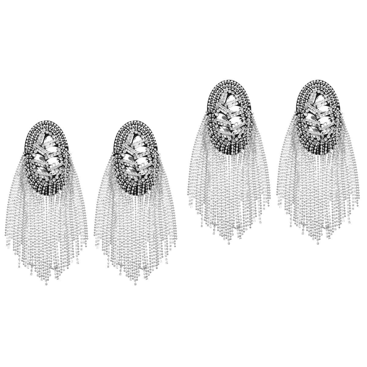 MLINS 4 Pcs Tassel Chain Shoulder Epaulet Rhinestone Shoulder Epaulet ...