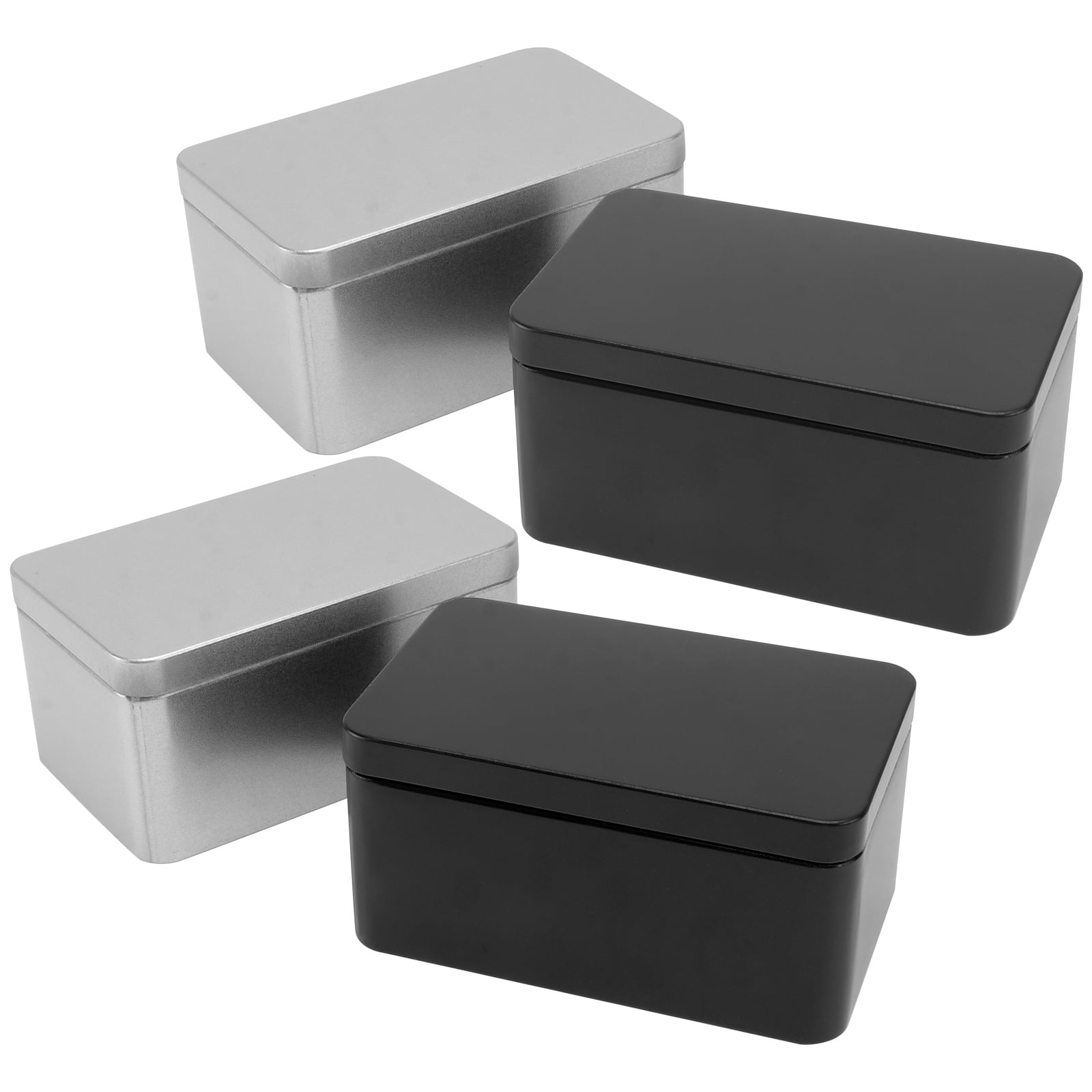 MLINS 4 Pcs Tea Leaf Container Oblong Containers Boxes Cube Black ...