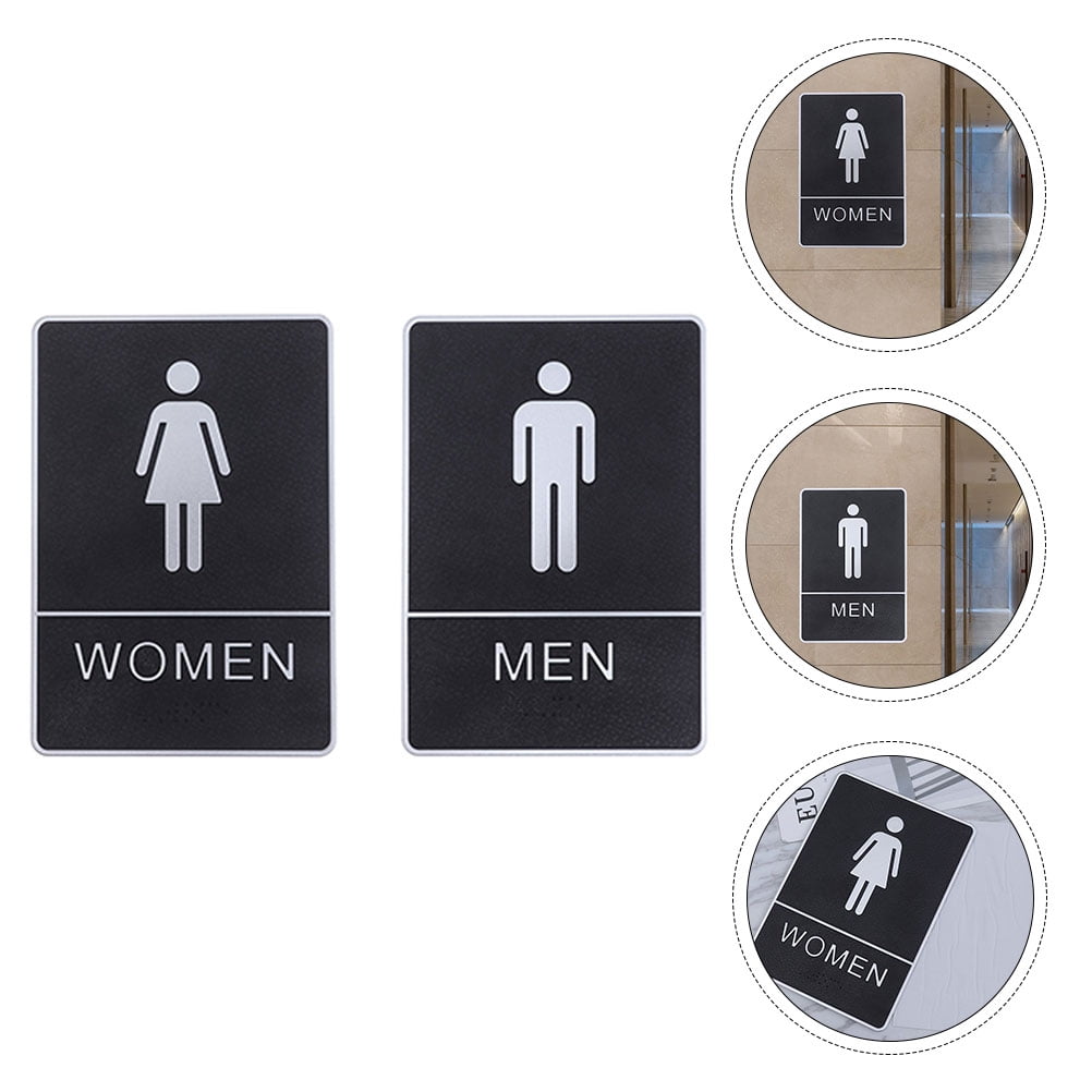 MLINS 4 Pcs Toilet Notice Sign Toilet Entrance Sign Toilet Sign Sticker ...