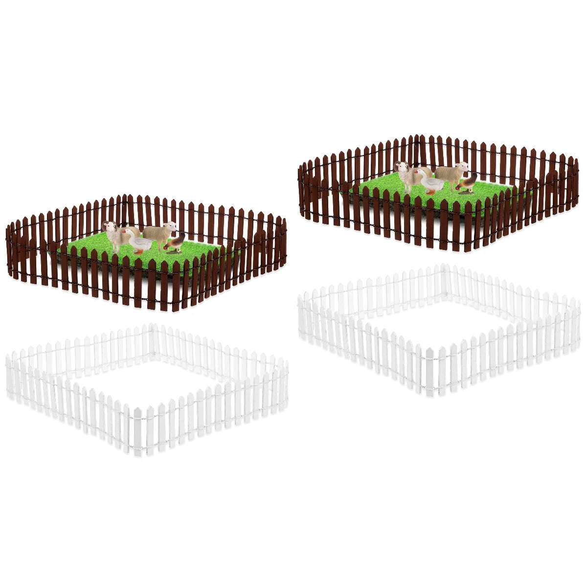 MLINS 4 Pcs Wooden Fence Models Mini House Decors Micro Landscape ...