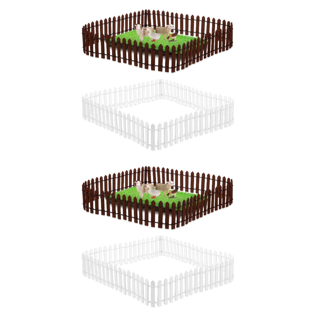 MLINS 4 Pcs Wooden Fence Models Mini House Decors Micro Landscape ...