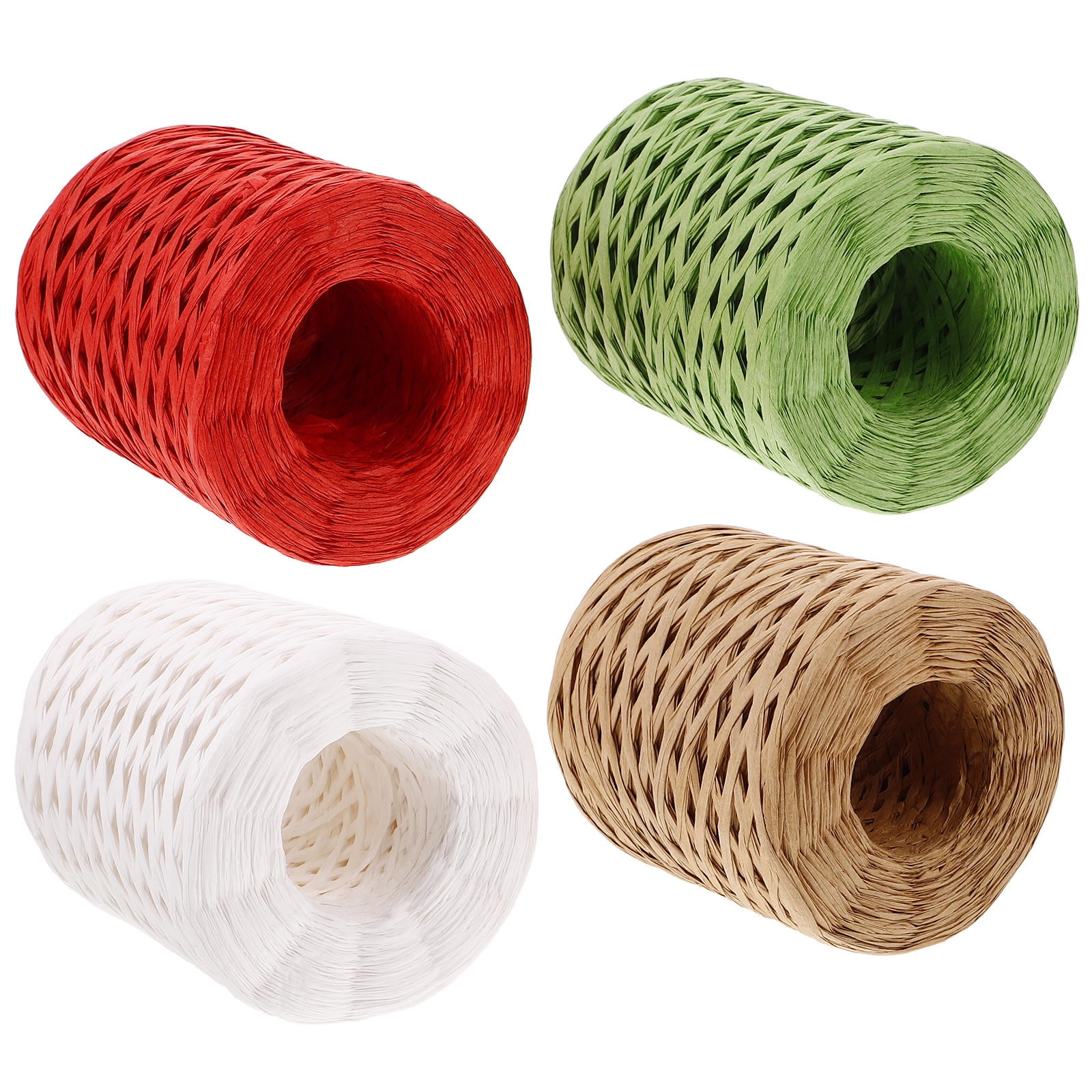 MLINS 4 Rolls Of Raffia Paper Ropes Raffia Ribbon For Wrapping For ...