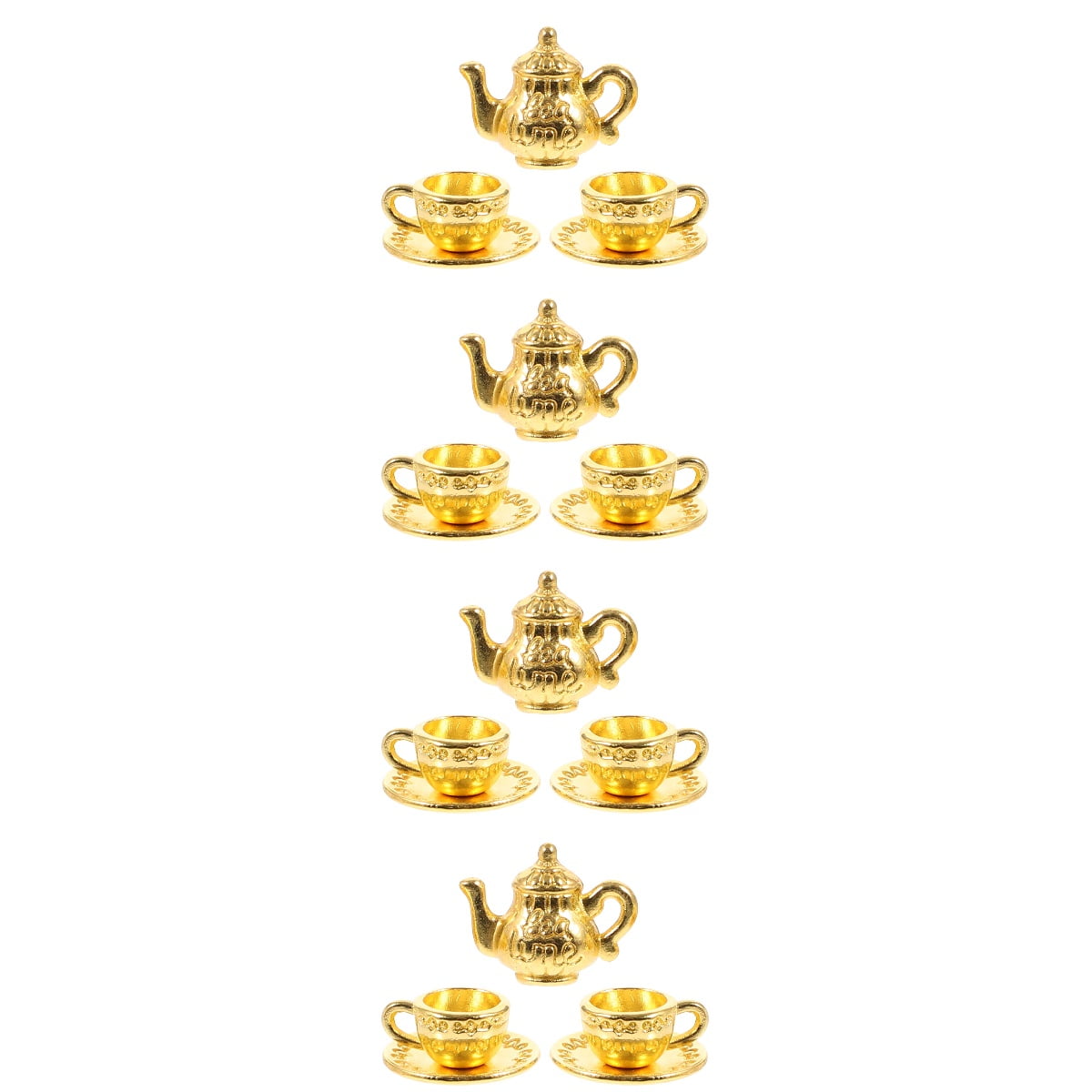 MLINS 4 Sets Doll House Mini Teapot Miniature Tea Cup Tea Pot ...