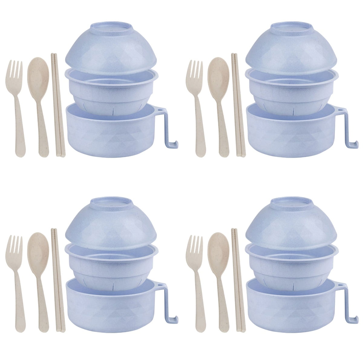 MLINS 4 Sets Ramen Bowls with Chopsticks Noodles Bowl Instant Ramen ...