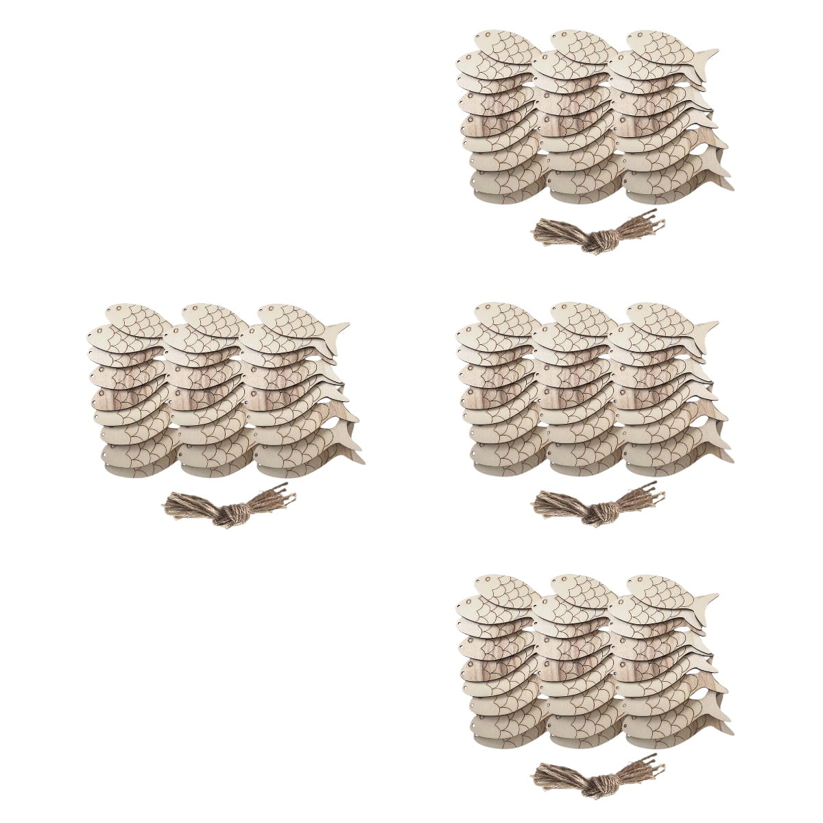 MLINS 4 Sets Wooden Cutouts Unfinished Wood Cutouts Wooden Cutouts For ...