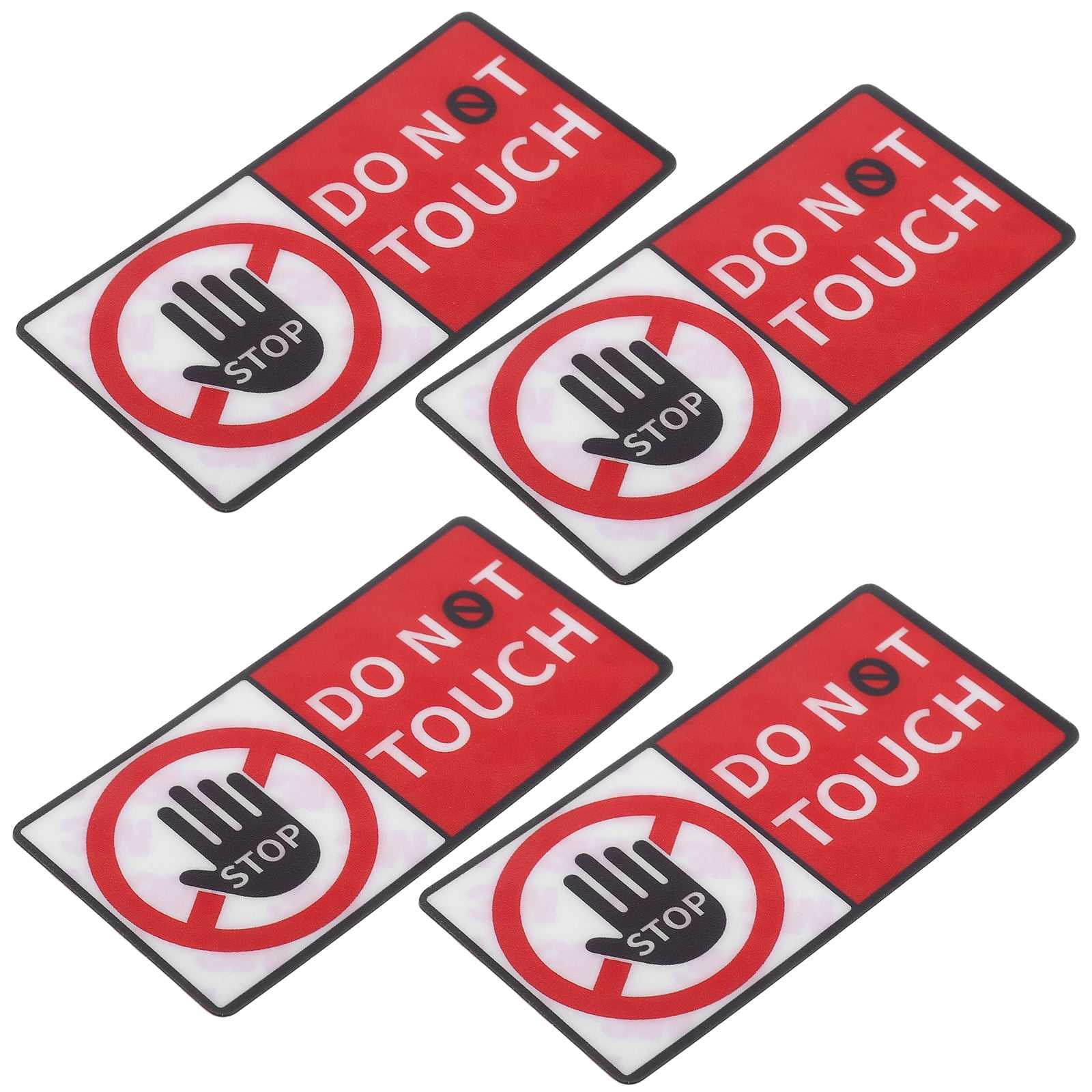 MLINS 4 Sheet Adhesive Warning Stickers for Wall and Glass Do Not Touch ...