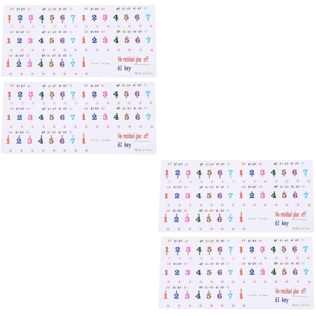 MLINS 4 Sheets Cartoon Piano Introduction Stickers Practical Piano ...