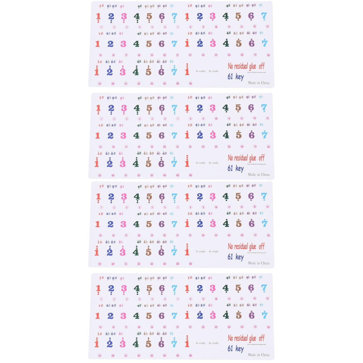 MLINS 4 Sheets Piano Keyboard Sticker Colorful Letter Electronic Piano ...