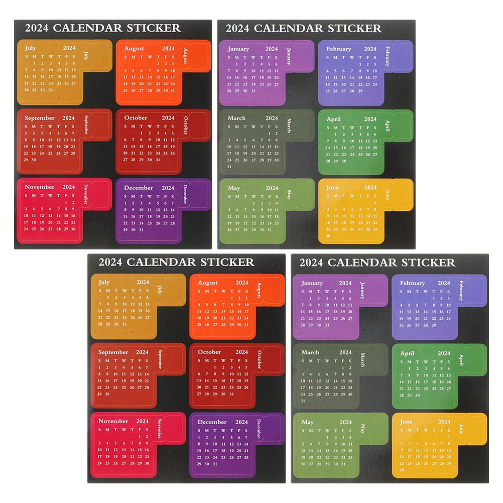 MLINS 4 Sheets of Portable Calendar Stickers for Notebook Planner Index ...