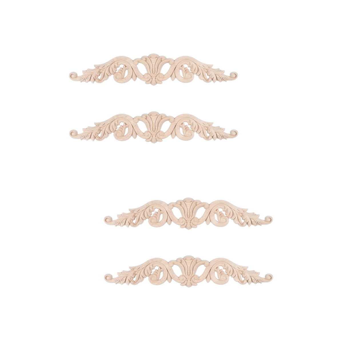 MLINS 4 pcs Carved Appliques Wooden Decals Unpainted Furniture Decals ...