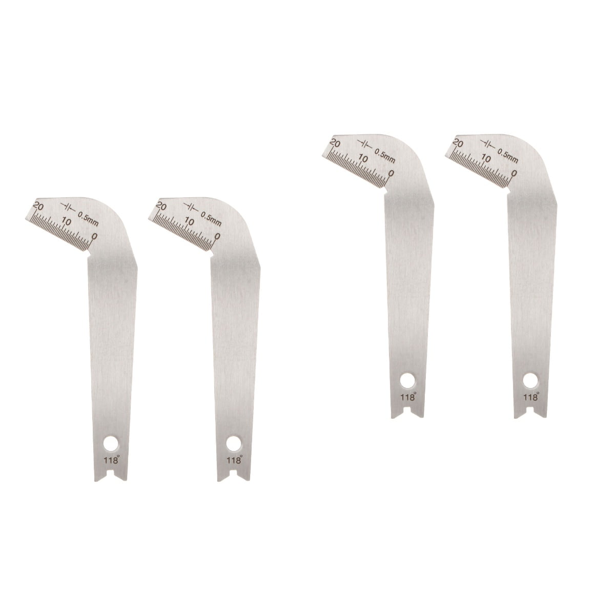 MLINS 4 pcs Drill Bit Gauge Stainless Steel Drill Template Gauge 118 ...