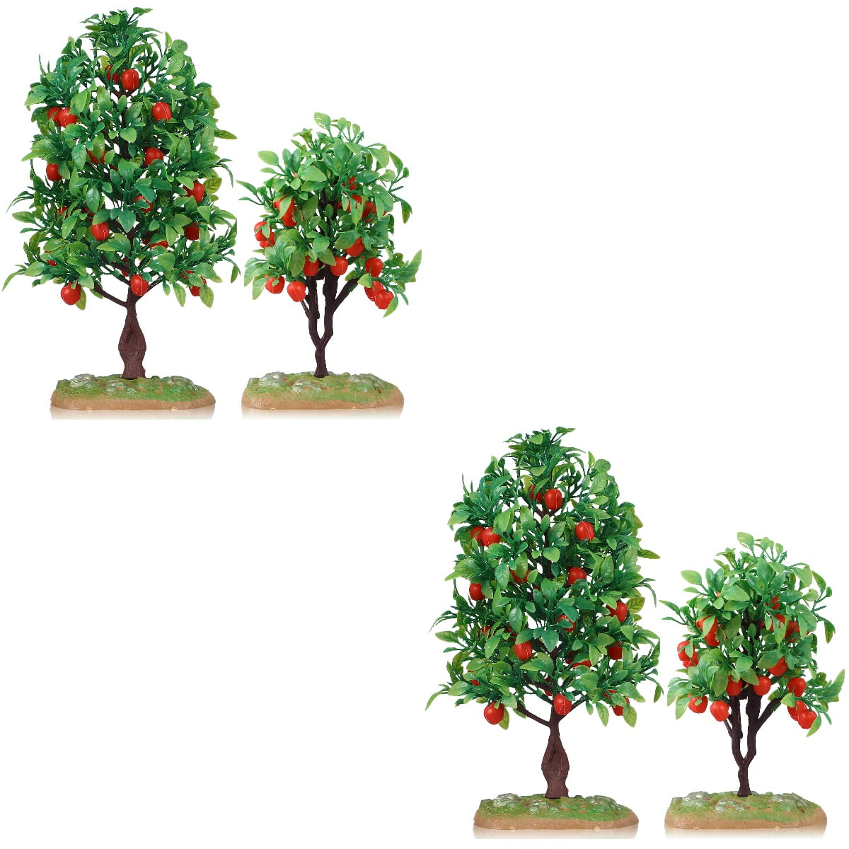 MLINS 4 pcs Mini Apple Trees Artificial Trees Small Tree Models Train ...