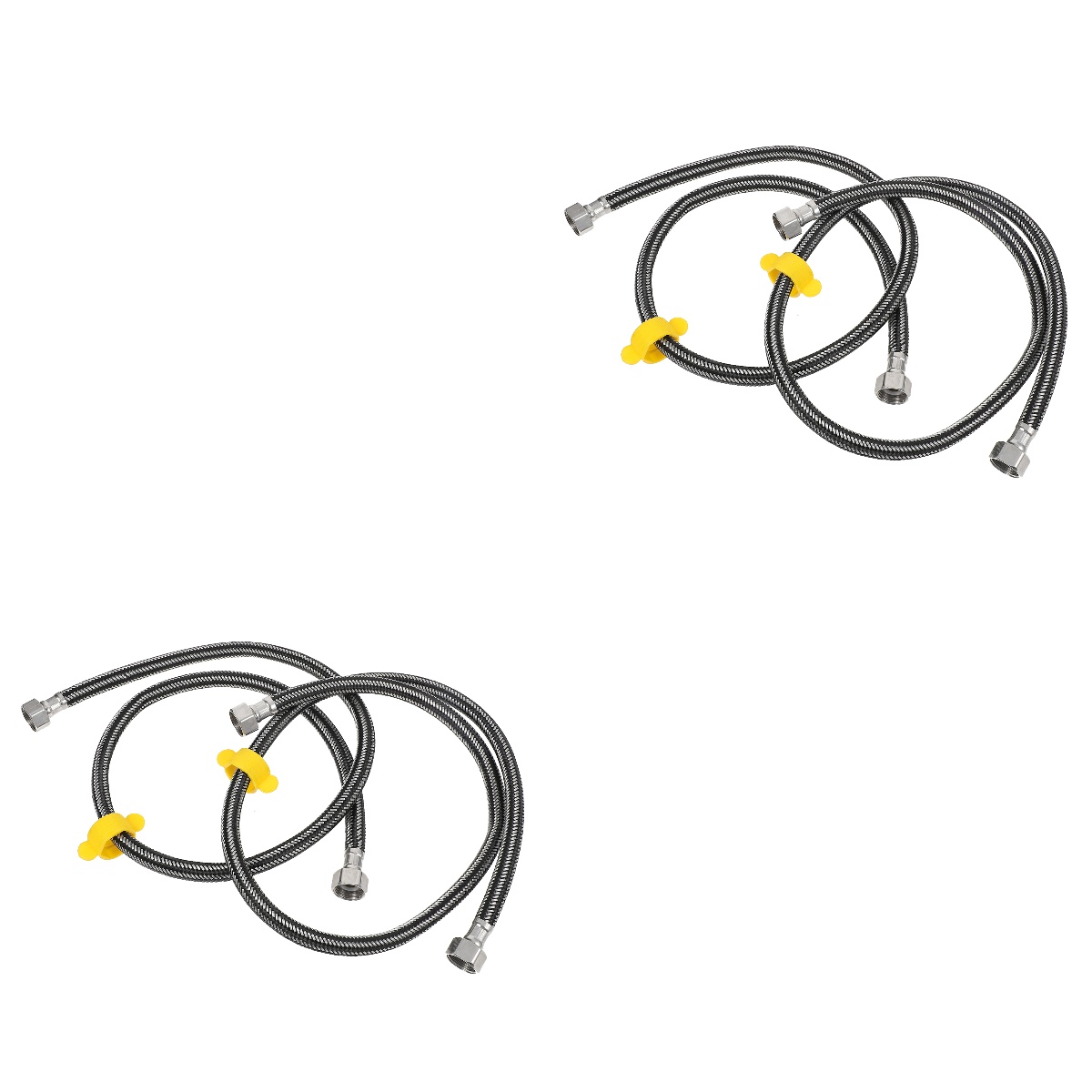 MLINS 4 pcs Nylon Aluminum Shower Hose Faucet Water Inlet Tube Basin ...