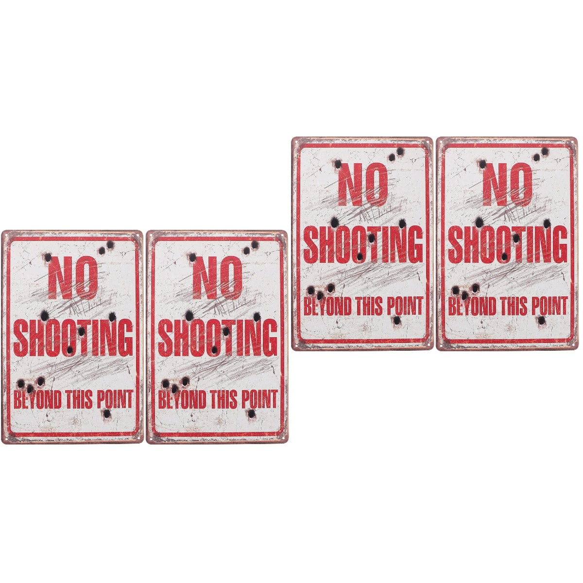 MLINS 4 pcs Outdoor Use Warning Sign Retro Style Caution Sign Eye ...