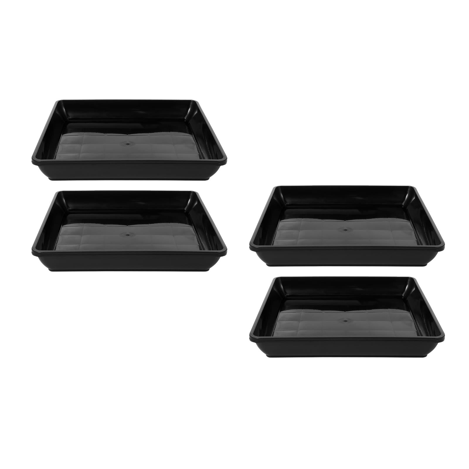 MLINS Hemoton 4 pcs Plant Drip Trays Plastic Rectangular Drainage Trays ...
