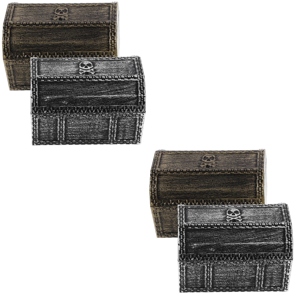 MLINS 4 pcs Plastic Vintage Treasure Chest Coin Box Treasure Chest ...