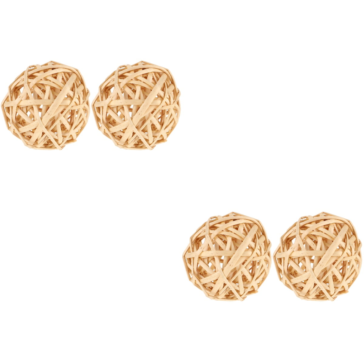 MLINS 4 pcs Round Rattan Balls Party Scene Adornments Pastoral Wicker ...