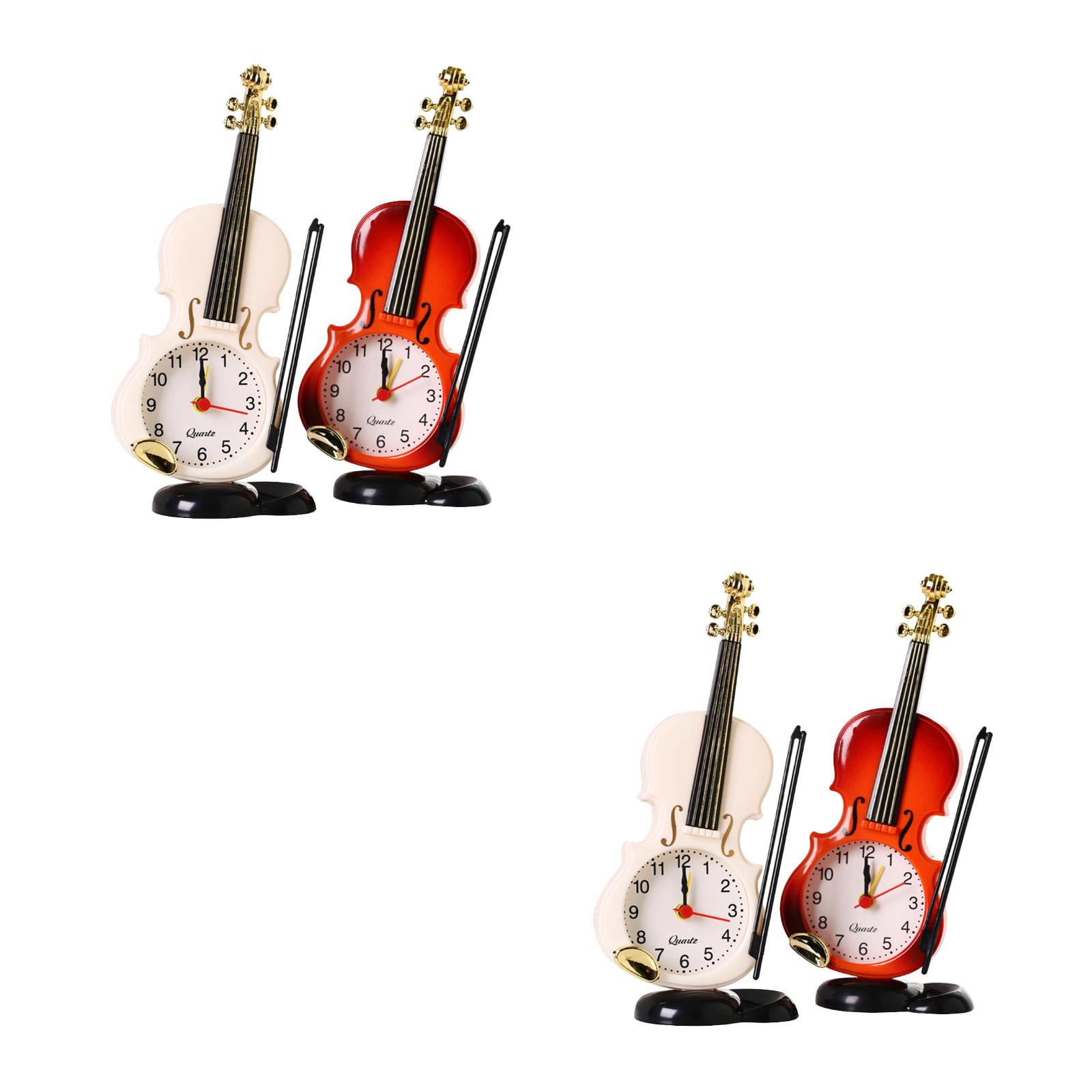 MLINS 4 pcs Simulation Violin Clocks Desktop Alarm Clocks Bedside ...