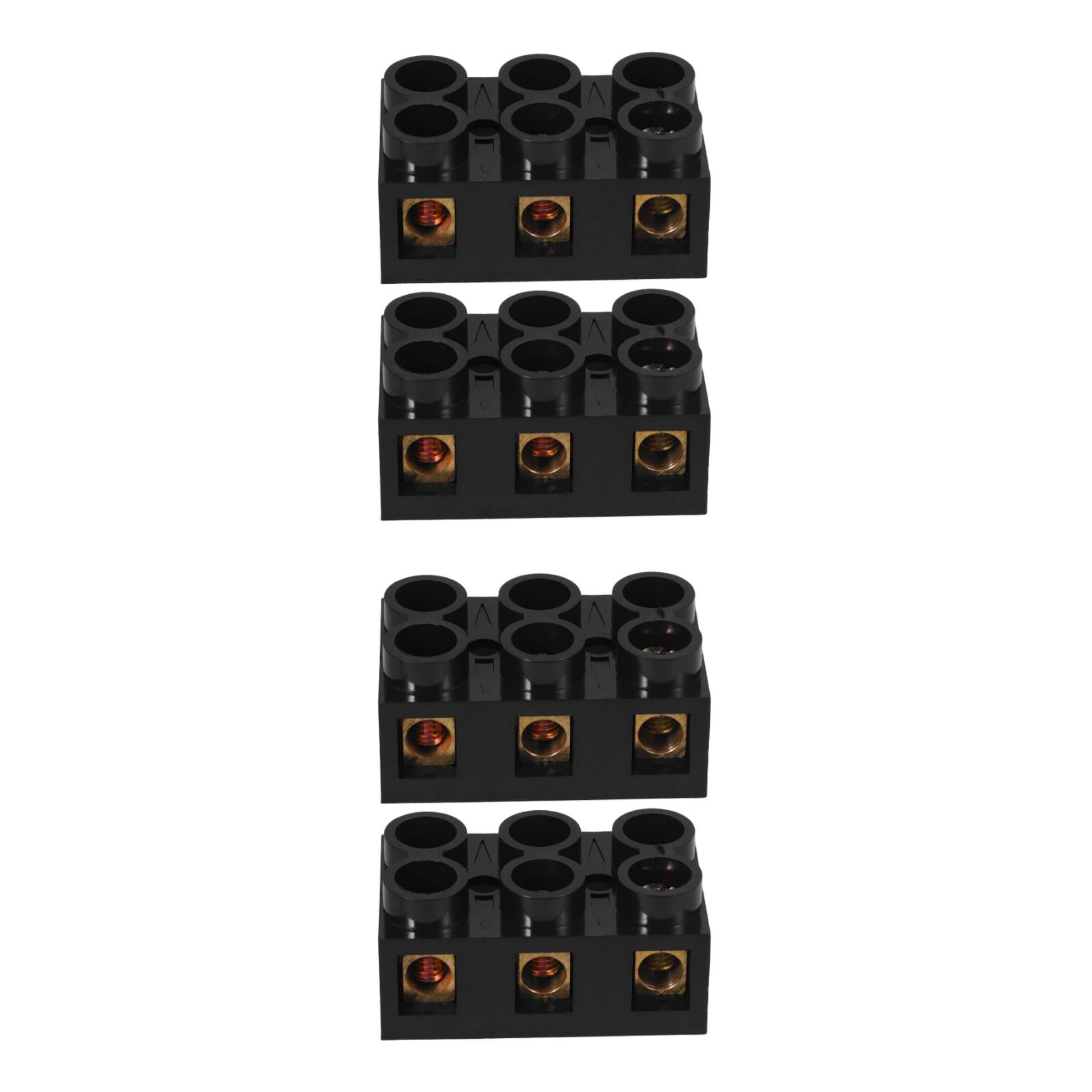 MLINS 4 pcs Terminal Block Dual Row 3 Position Screw Terminal Strip ...
