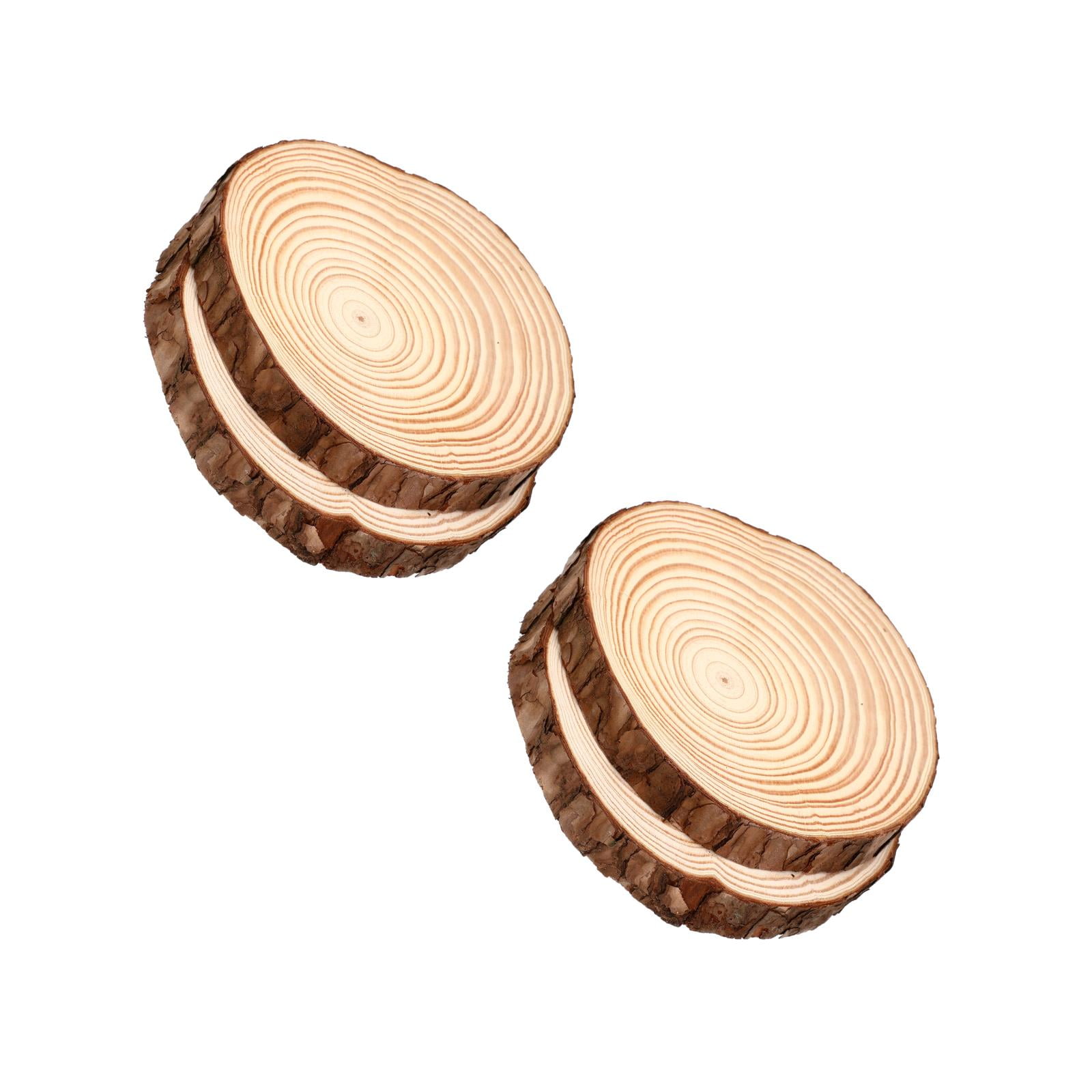 MLINS 4 pcs Wood Slices Unpainted Wood Circles Wooden Centerpieces Rustic Home Decors Wood Slice ...