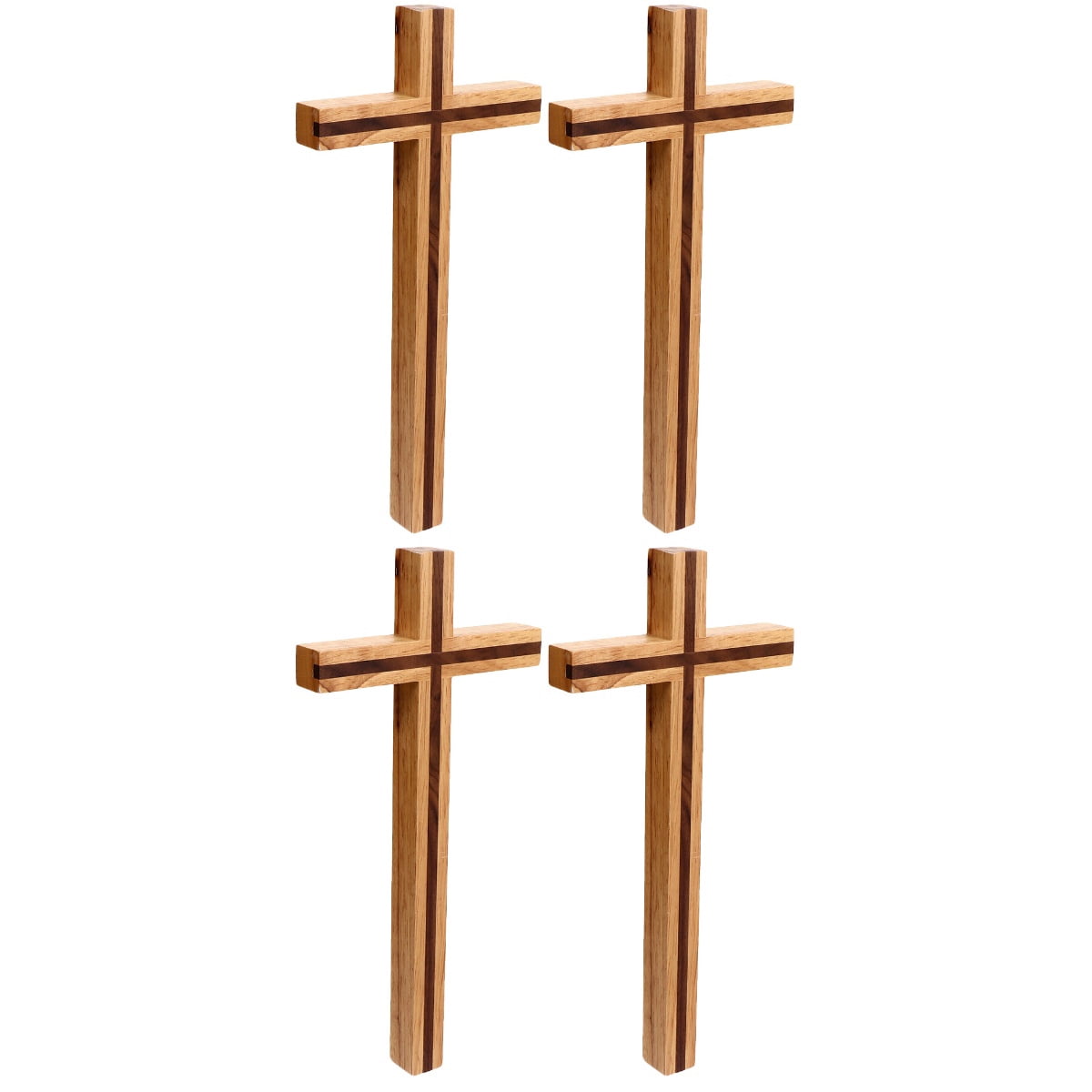 MLINS 4 pcs Wooden Cross Ornament Wooden Cross Figurine Home Standing ...