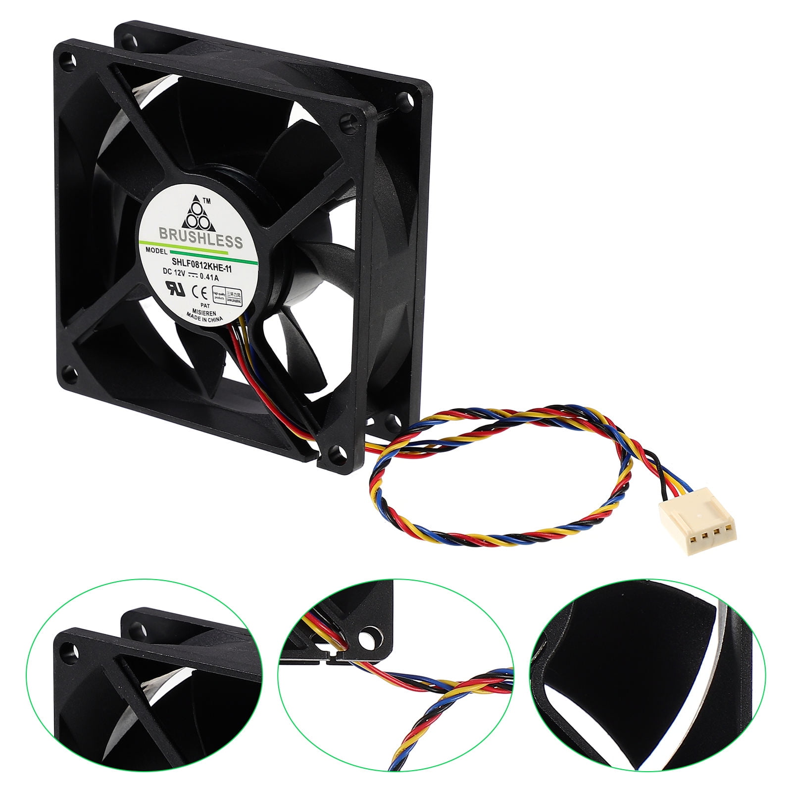 MLINS 4 -wire Power Supply Fan Computer Cooling Fan 8X8X2.5CM - Walmart.com