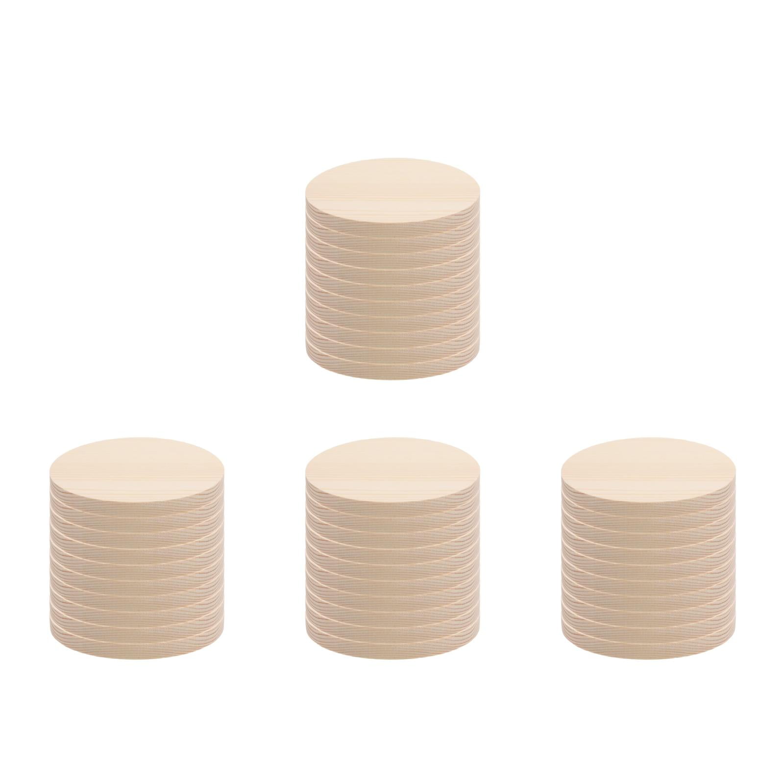 MLINS 40 PCS DIY Wooden Slices Hand Painting Hubs Round Wooden Chips ...