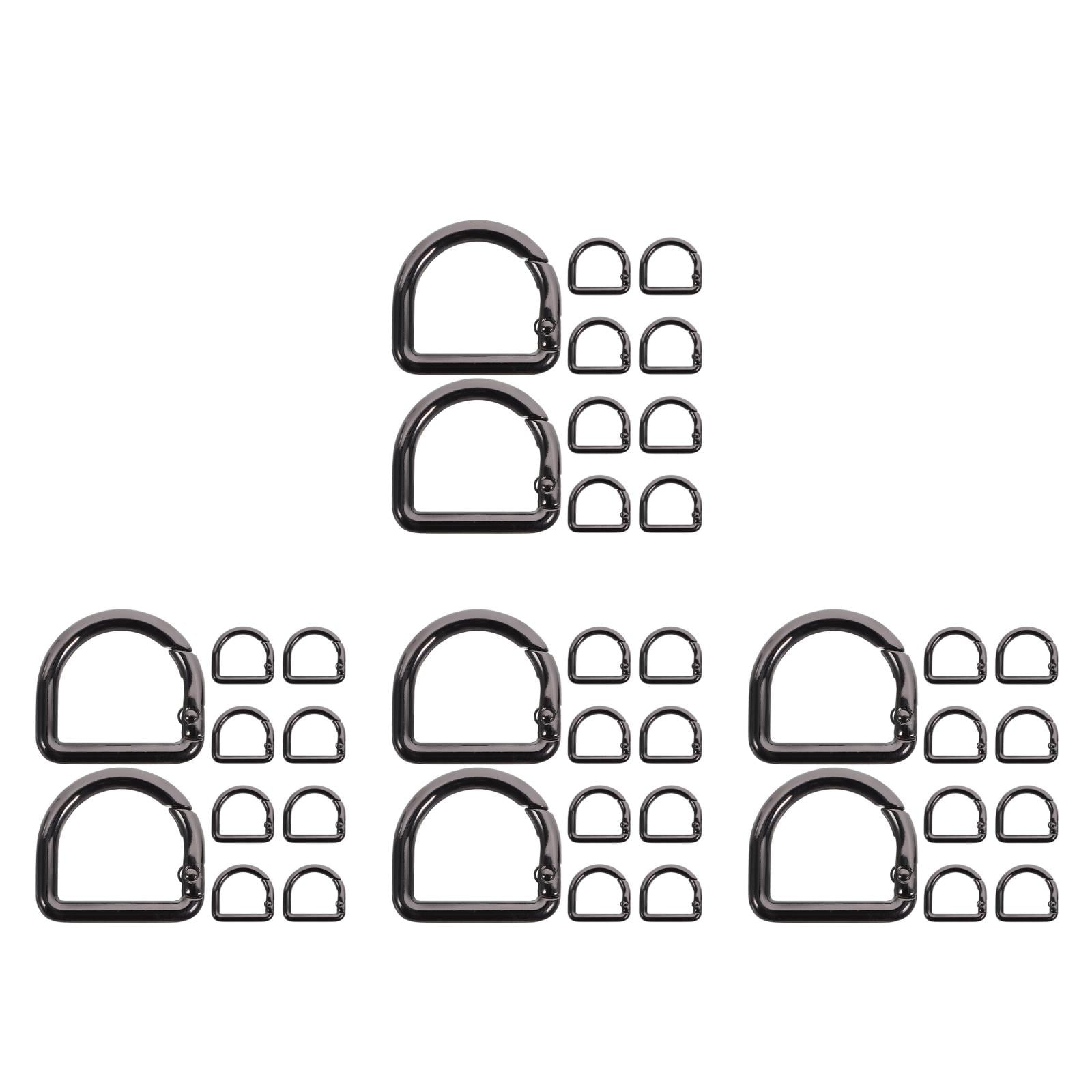 MLINS 40 Pcs D Ring Spring Key Hooks Metal Keychain Clip Locking D Ring ...