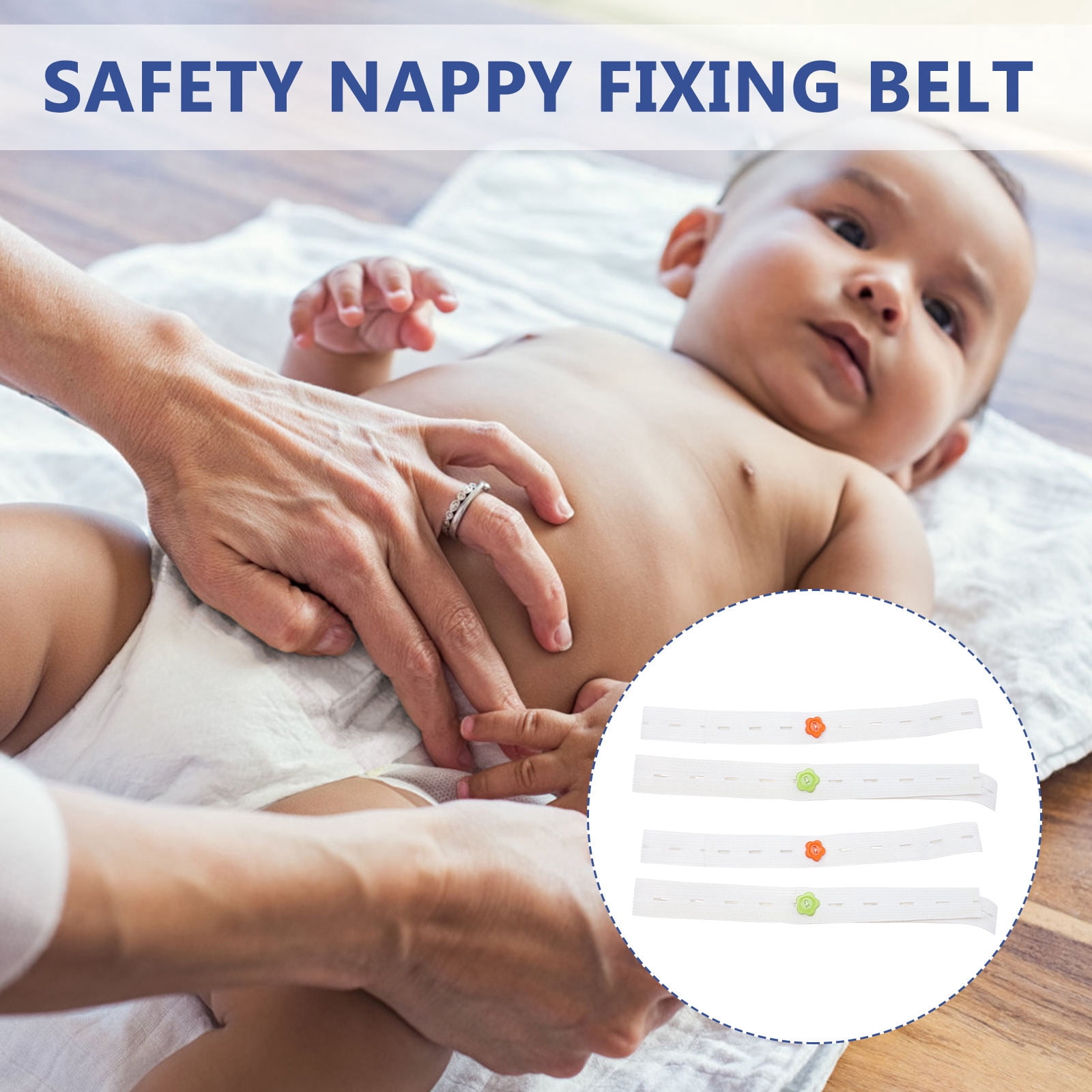 DINHEAROM Diaper Fixing Belt Fabric Elastic Adjustable Baby Diapers ...