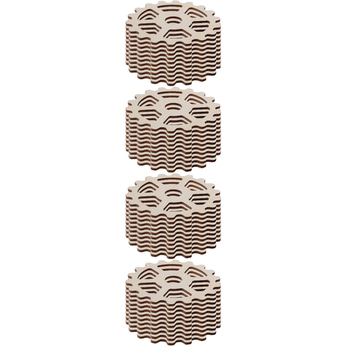 MLINS 40 Pcs Unfinished Gear Wood Pieces DIY Blank Wood Slices Gear ...