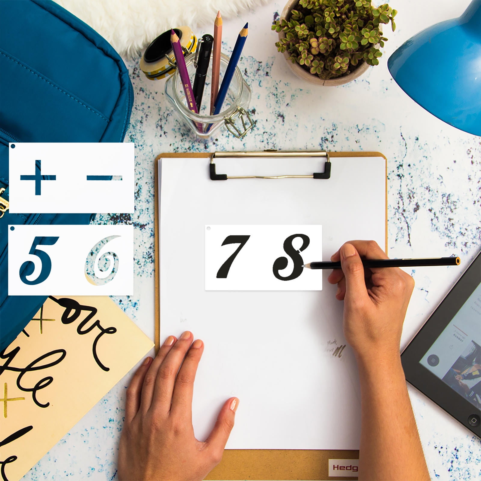 MLINS 40 Sheets Stencil Painting Numbers Letter Template Creative ...