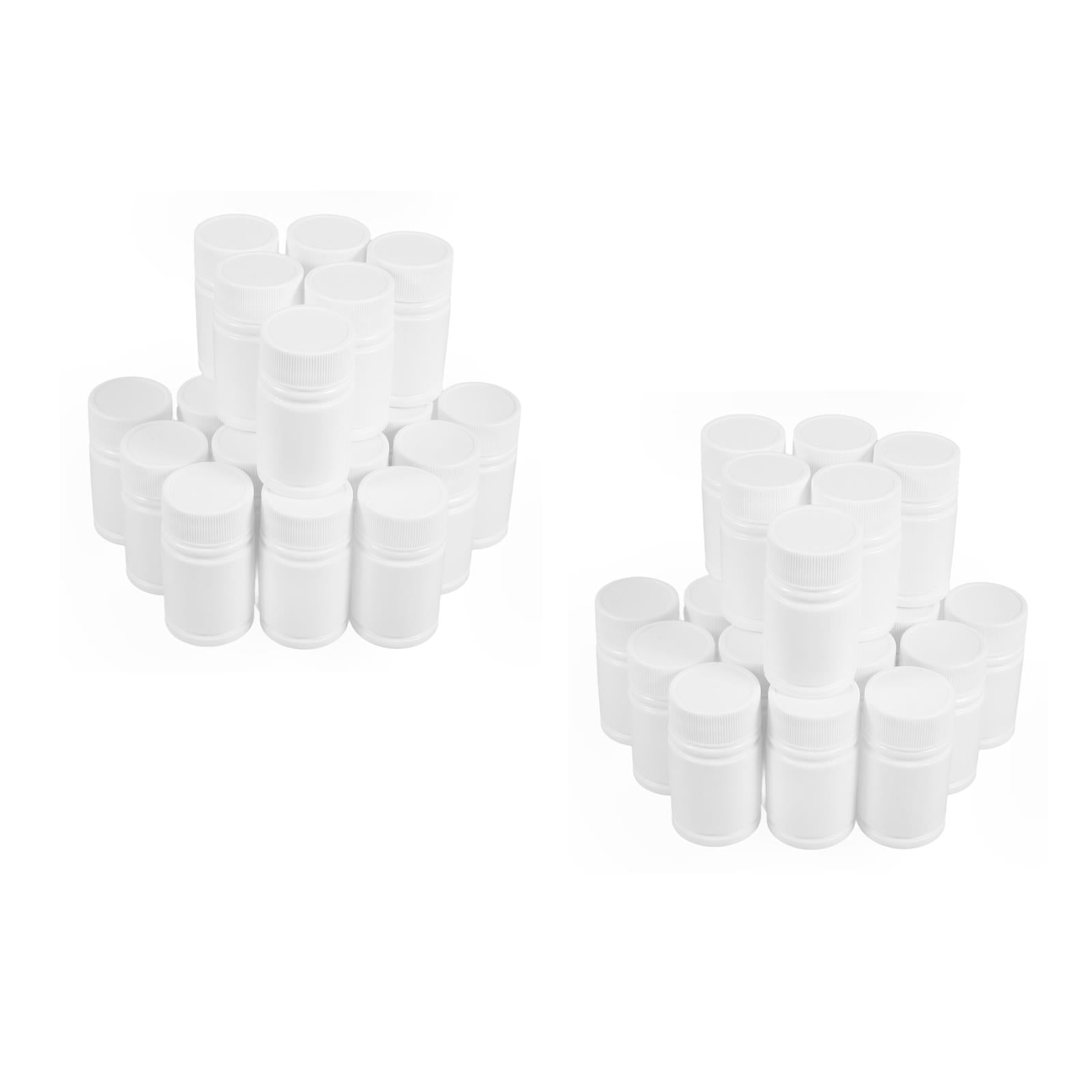 MLINS 40 pcs 20ml White Plastic Bottles Empty Medicine Containers ...
