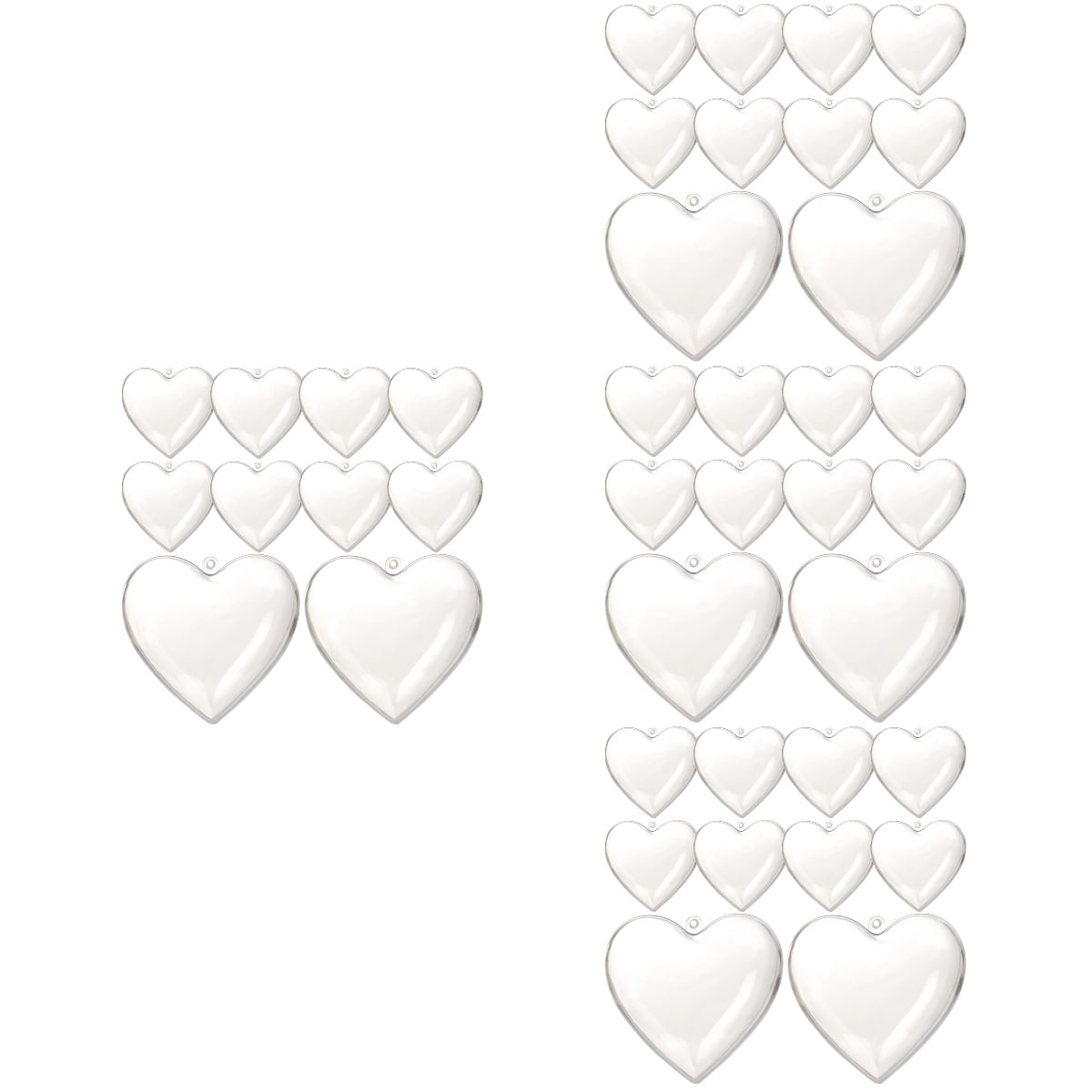 MLINS 40 pcs Clear Fillable Heart Shaped Ball Plastic Fillable Balls ...