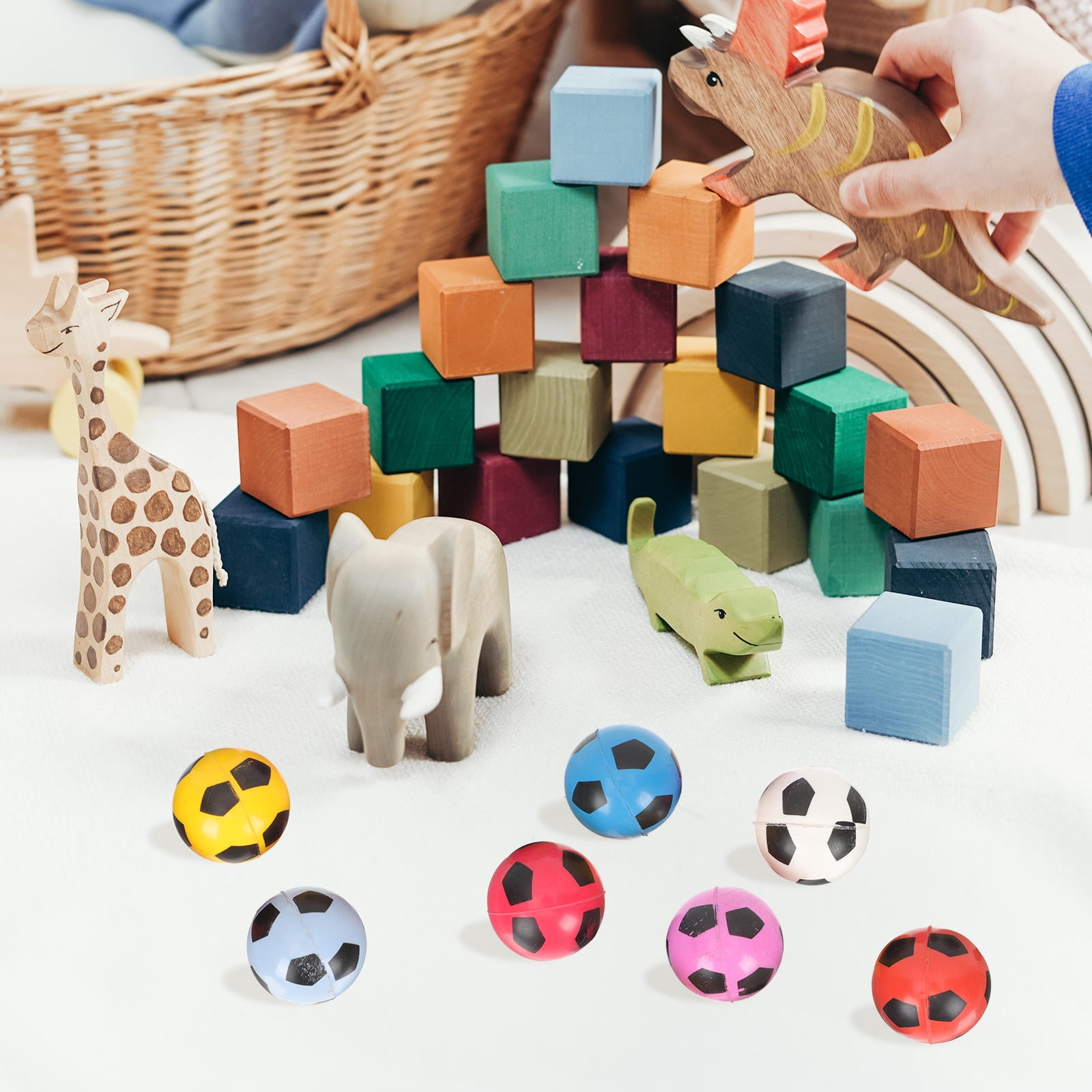 MLINS 40 pcs Rubber Bouncy Balls Soccer Rubber Bounce Balls Jumping ...