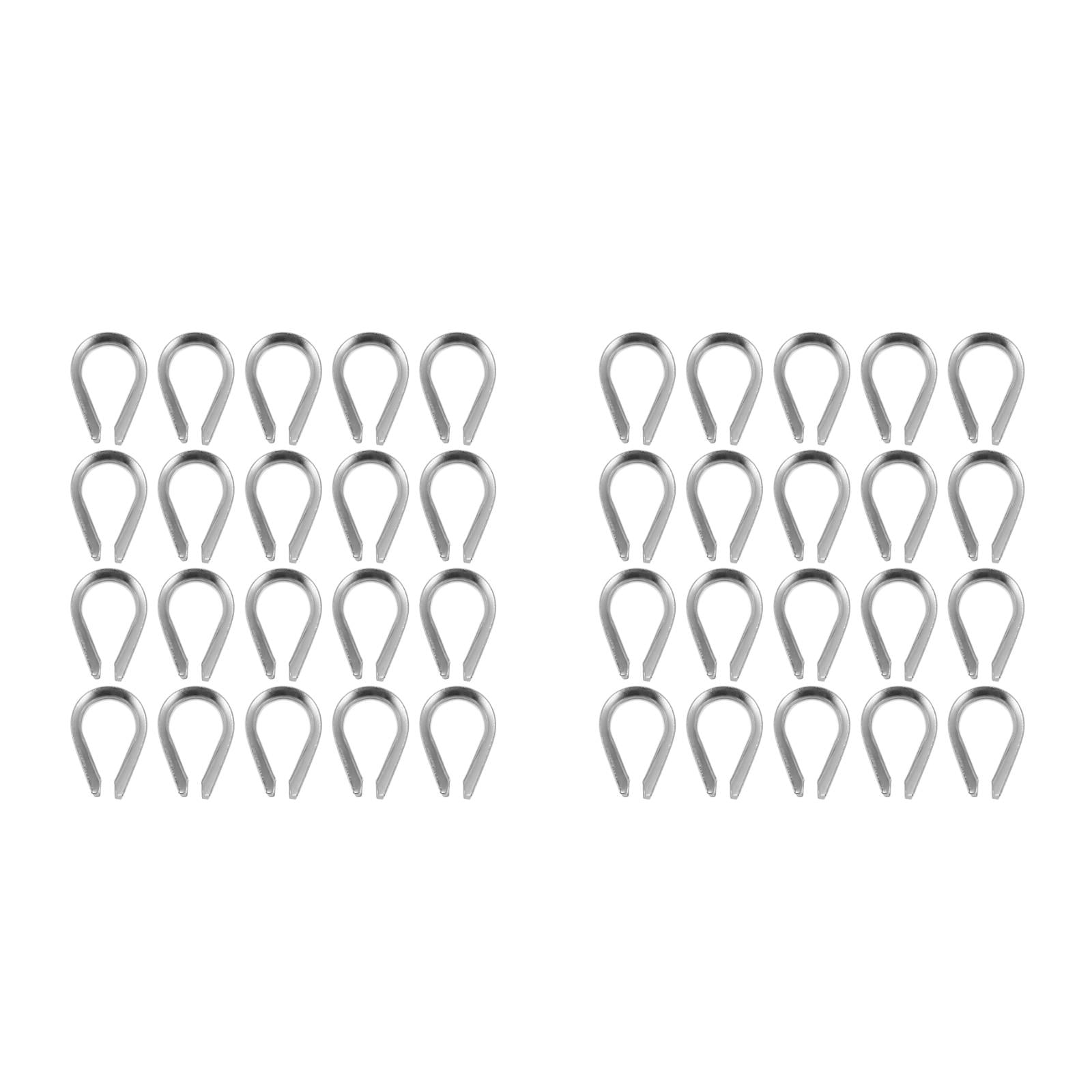 MLINS 40 pcs Stainless Wire Rope Thimbles Rigging Sturdy Wire Fixing ...