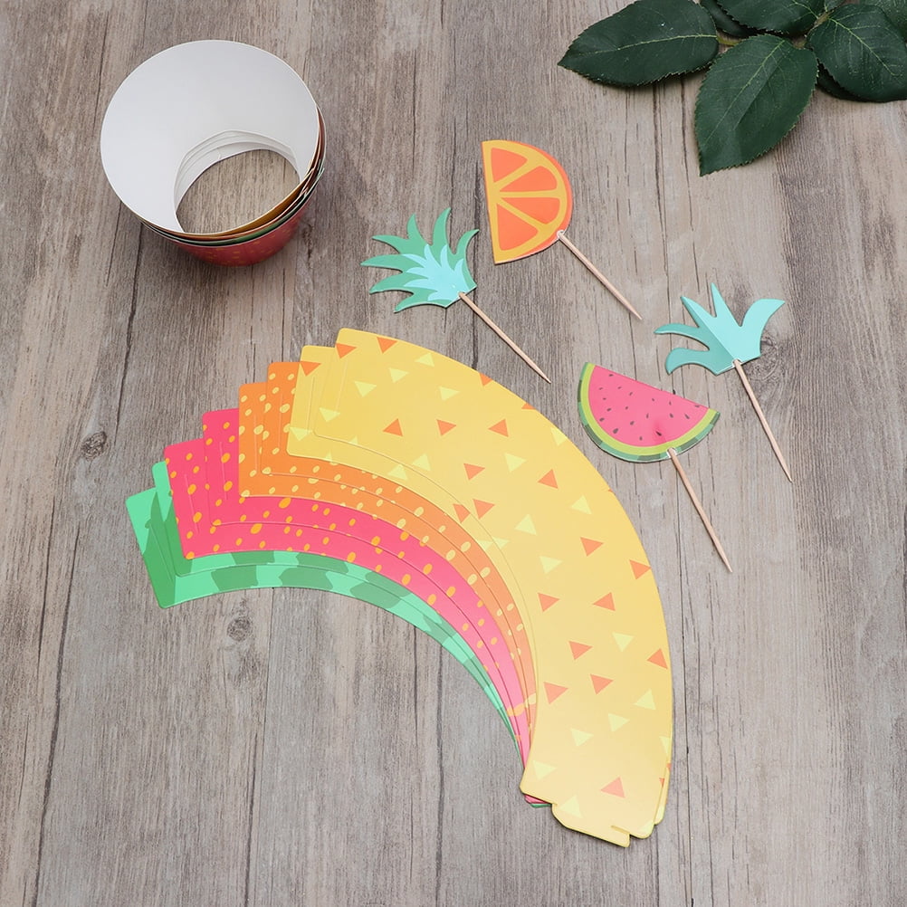 MLINS 48 Pcs Fruit Decor Cartoon Fruit Cake Card Insert Chic Cake ...