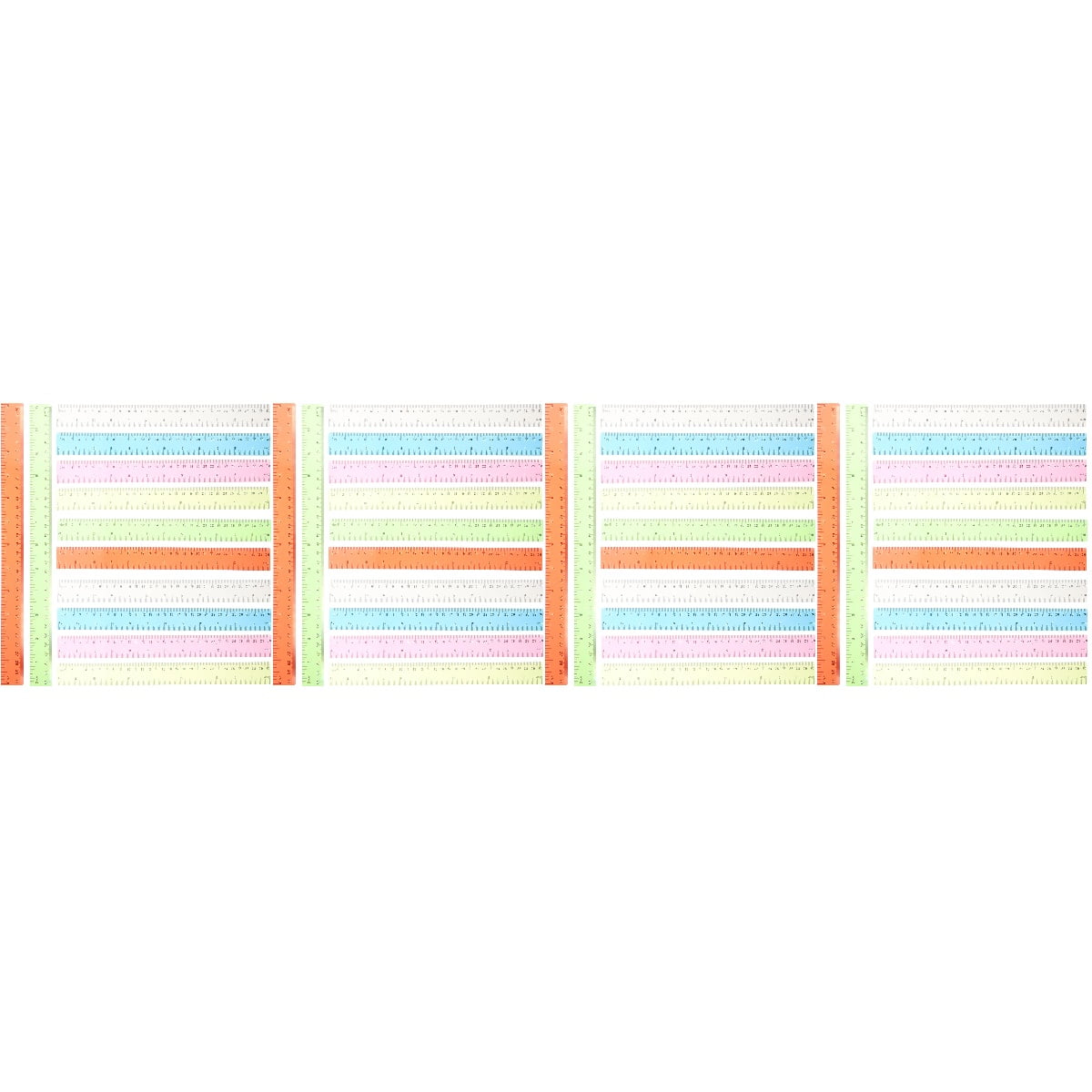 MLINS 48 Pcs Plastic Rulers for Students Painting Rulers Reusable ...