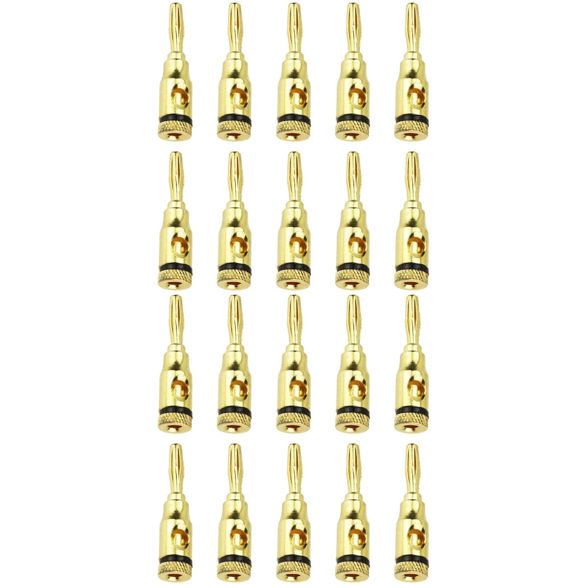 MLINS 48 pcs Banana Plugs Open Screw Gold Plated Plugs Audio Jack ...