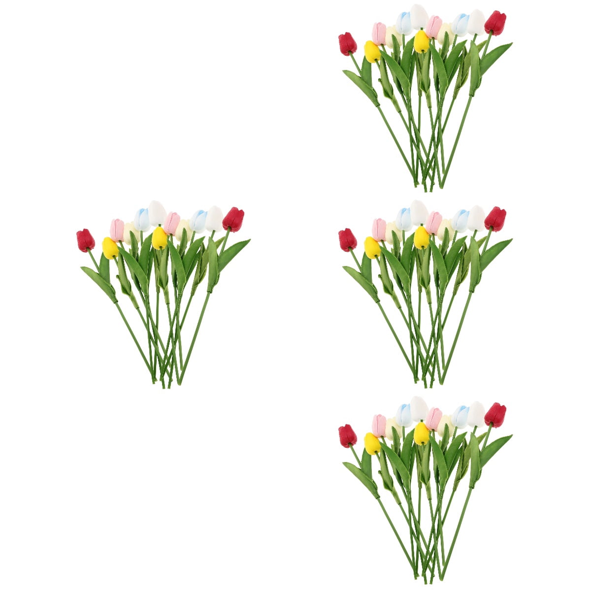 MLINS 48 pcs Highly Simulation Tulips Flowers Artificial Tulips Bouquet ...