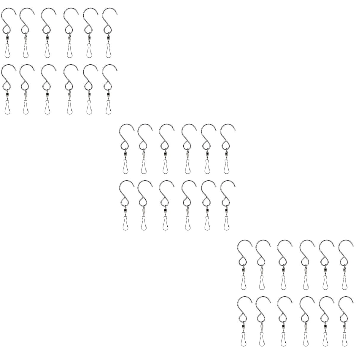 MLINS 48 pcs Stainless Steel S Bearing Hook Wind-Rotating Display ...