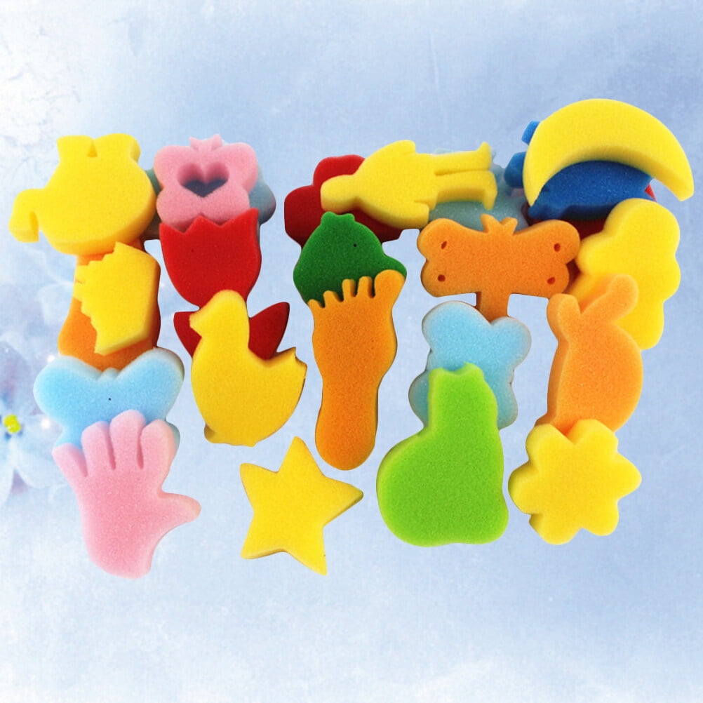 MLINS 48Pcs Plastic Sponge Animal Shaped Painting Stamper Sponge Brush ...