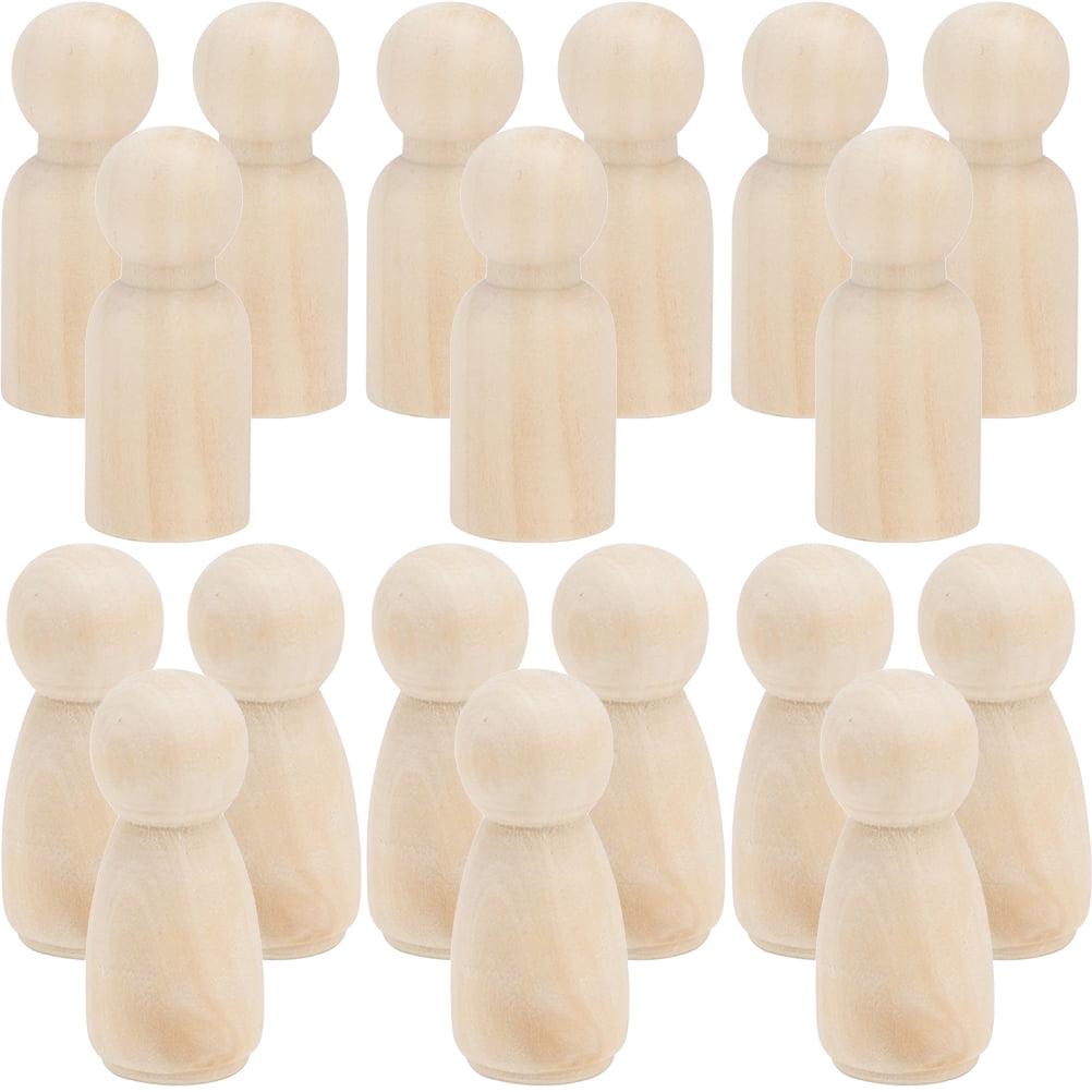Milisten Crafting Wooden Puppets Khaki 48Pcs Unfinished - Walmart.com