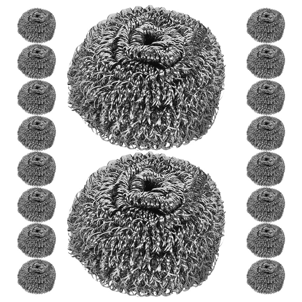 MLINS 48pcs Steel Ball Dish Cleaning Scrubber Heavy-Duty Steel Wire ...