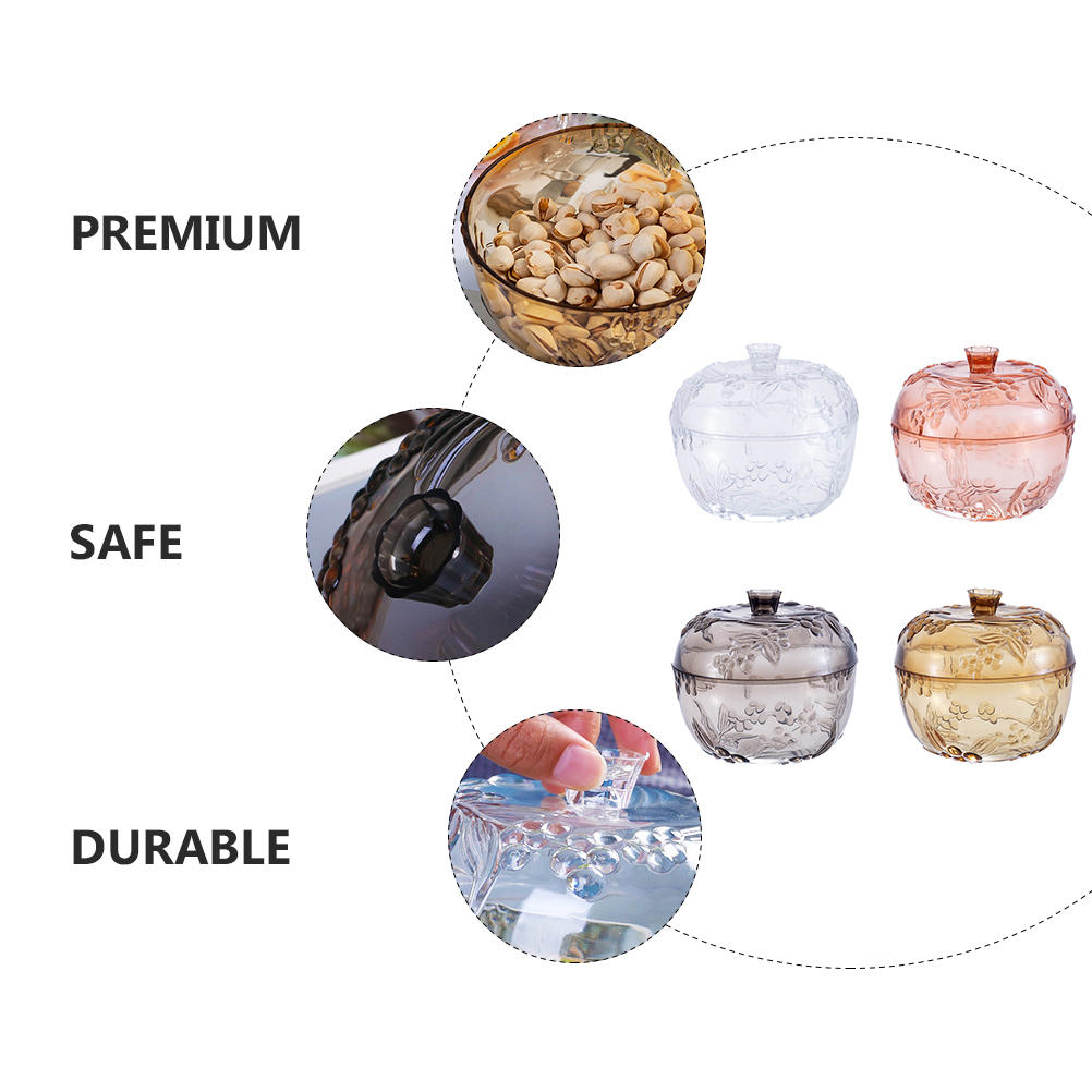 MLINS 4Pcs Dried Food Container Kitchen Candy Storage Jar Plastic Snack ...
